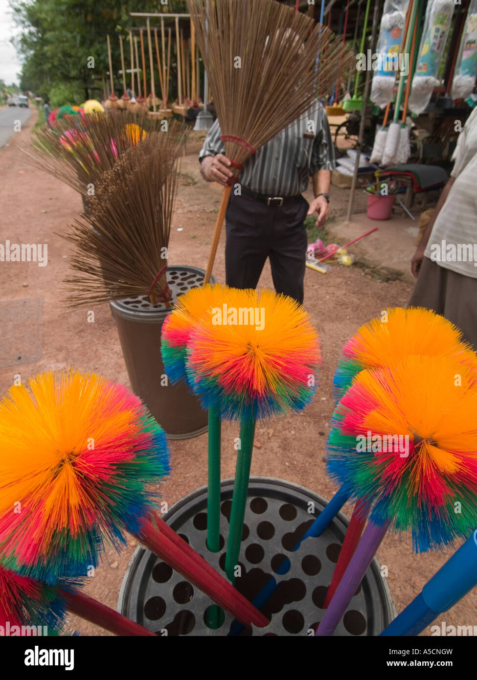 Locally produced fiber based goods contrast with plastic nylon goods ...