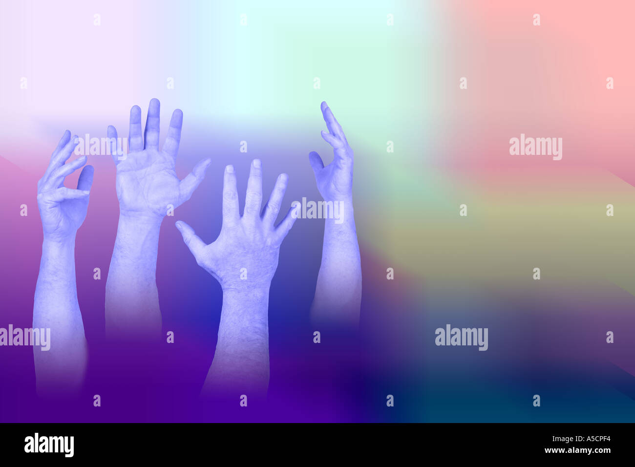 Upraised hands hi-res stock photography and images - Alamy