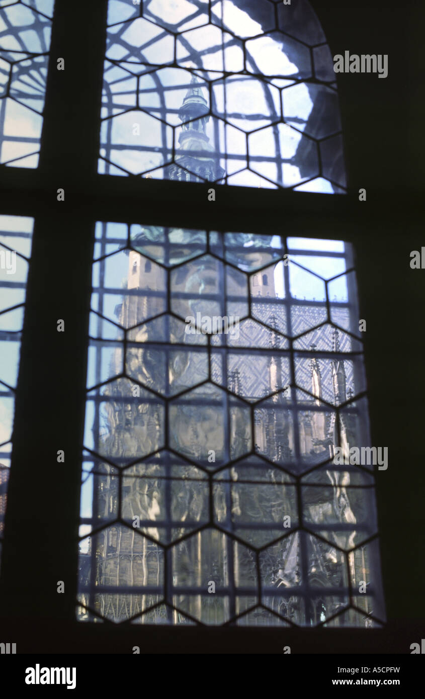 Leaded panes, Prague castle Stock Photo - Alamy