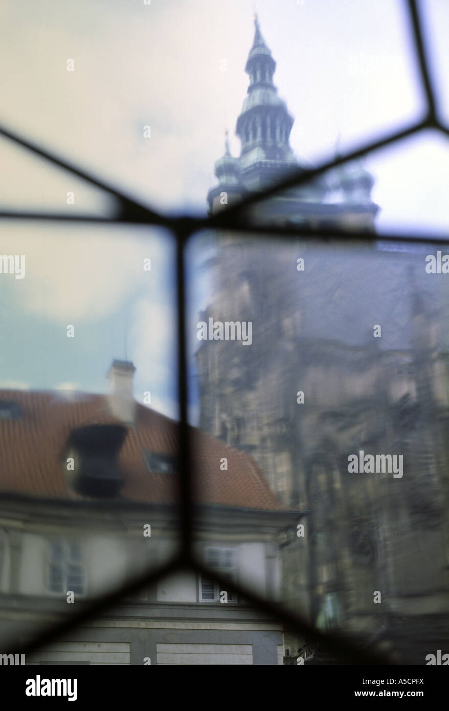 Leaded panes, Prague castle Stock Photo - Alamy