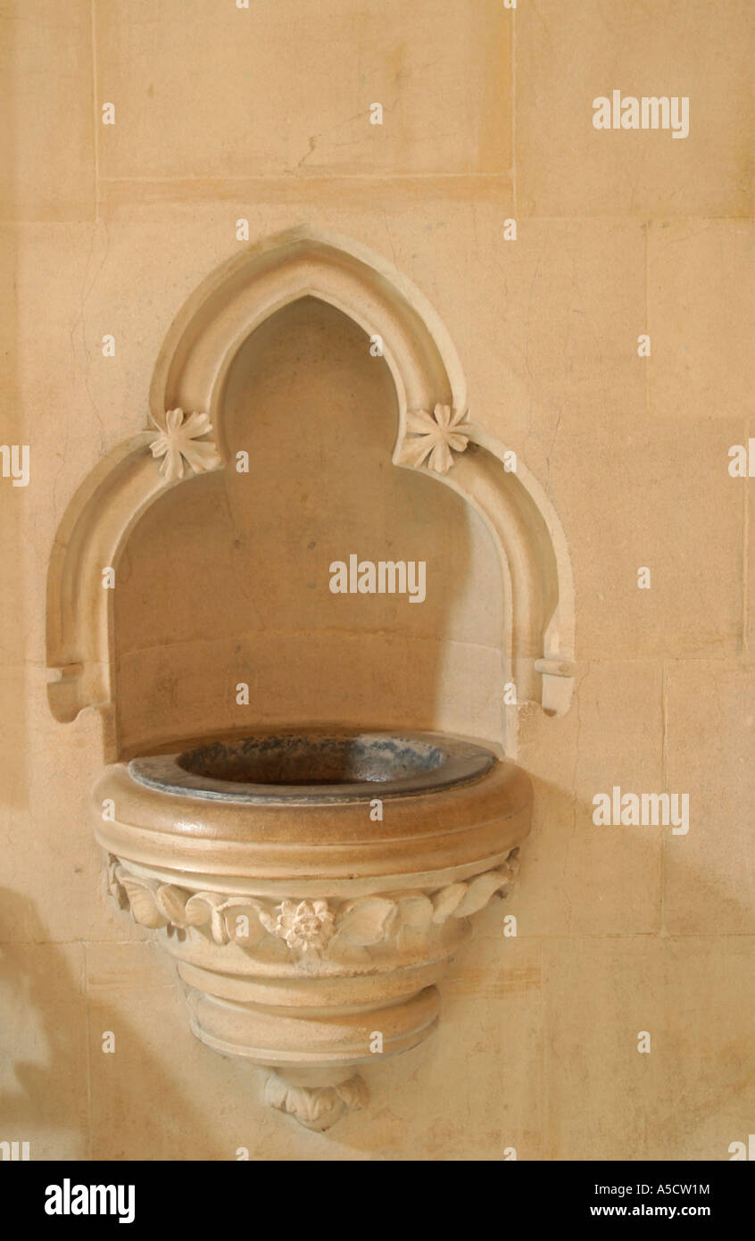 Holy water receptacle inside Arundel Cathedral, West Sussex, England ...