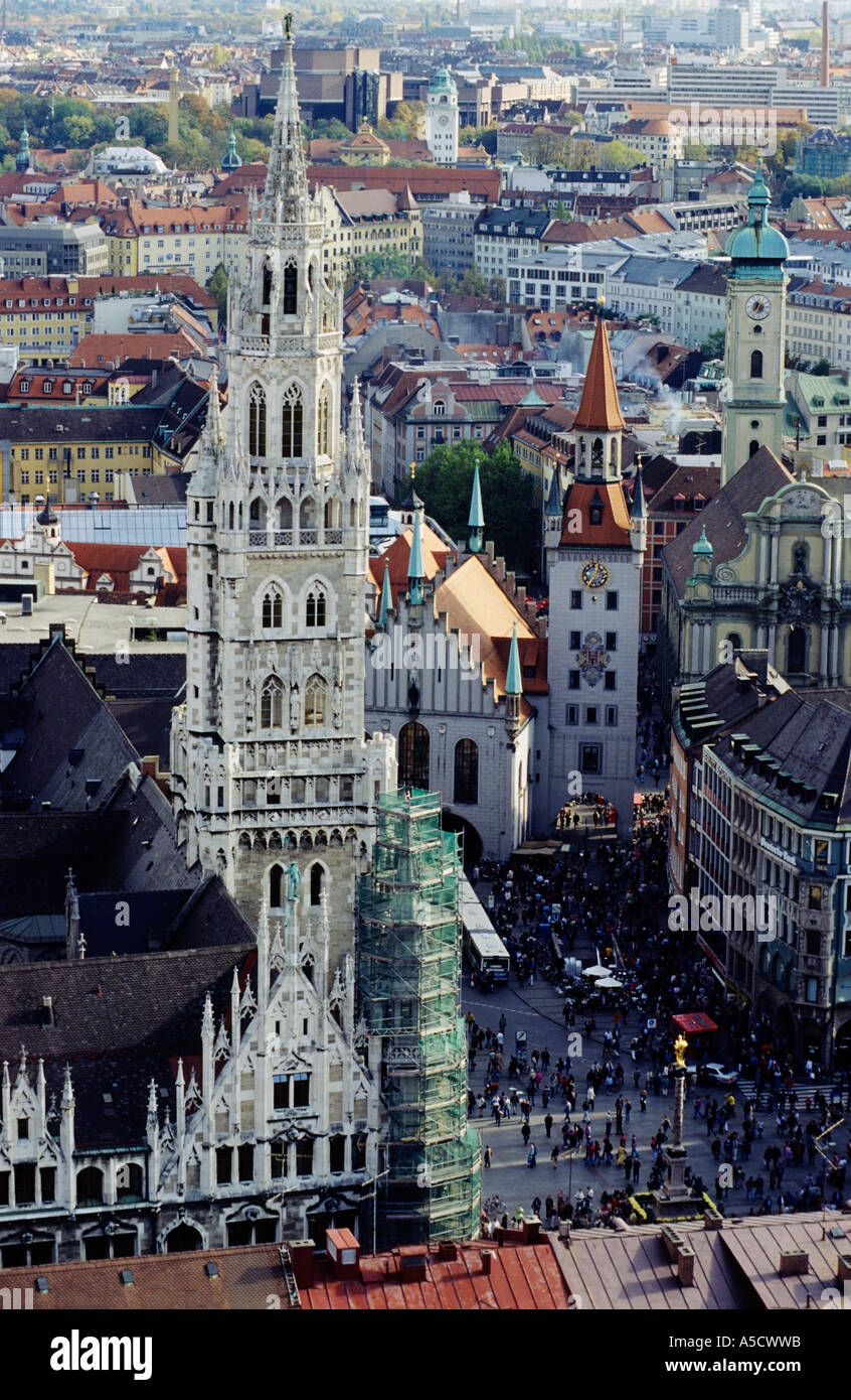 View over Marienplatz, Munich, Bavaria, Germany Stock Photo - Alamy
