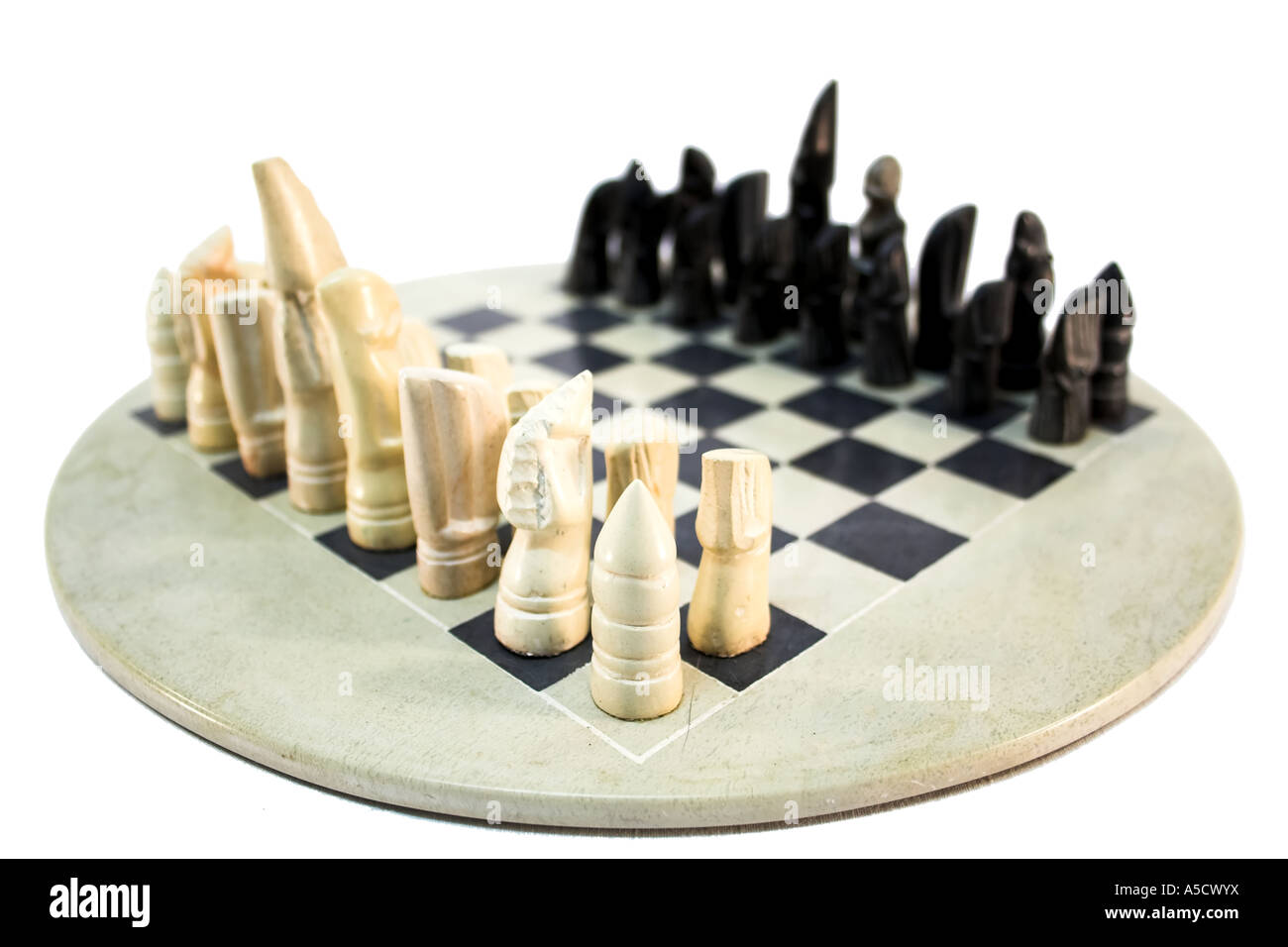 African chess game with stone carved pieces Stock Photo - Alamy