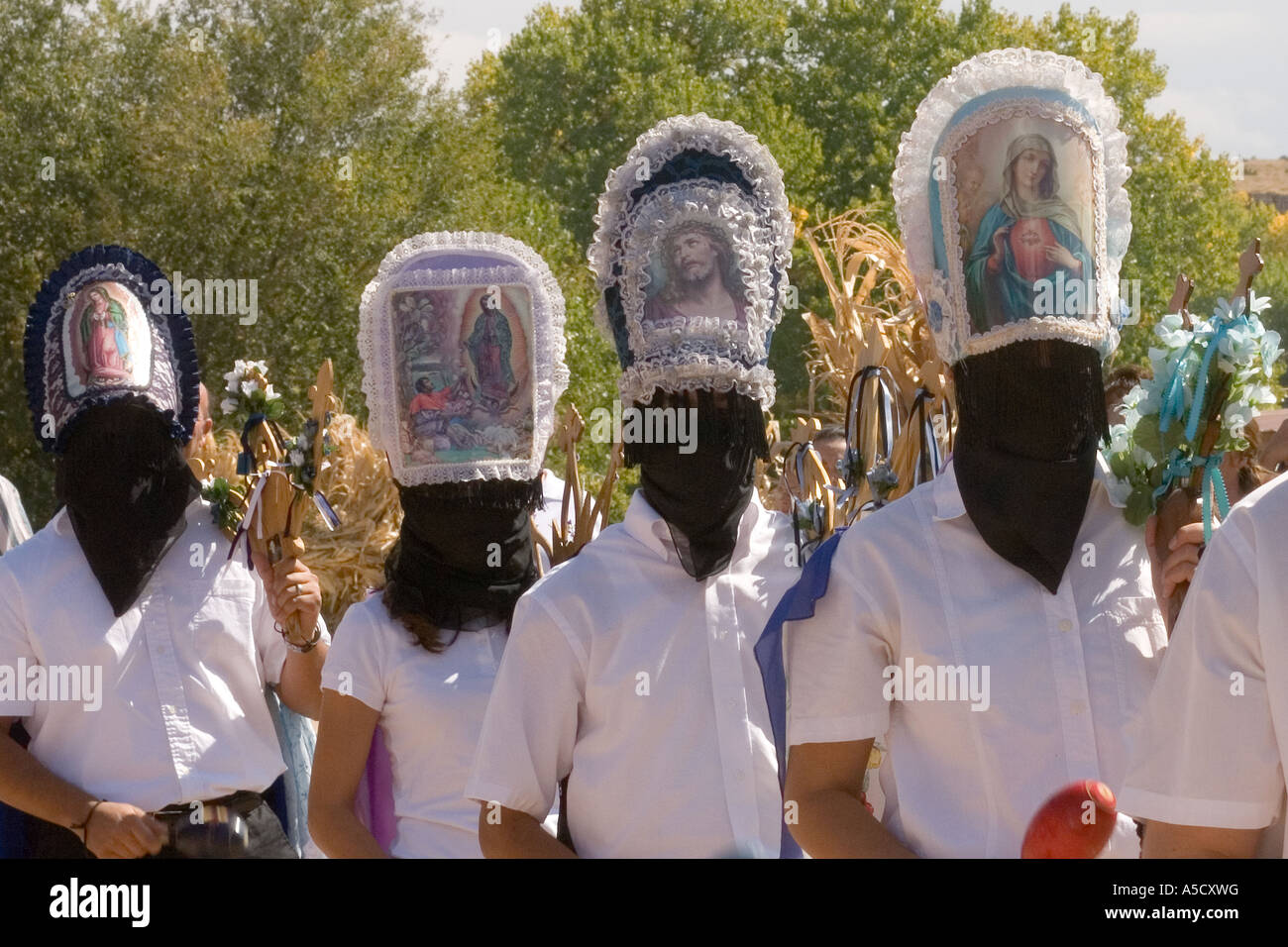 The Matachines dance at El Rancho de las Golondrinas, New Mexico Stock ...