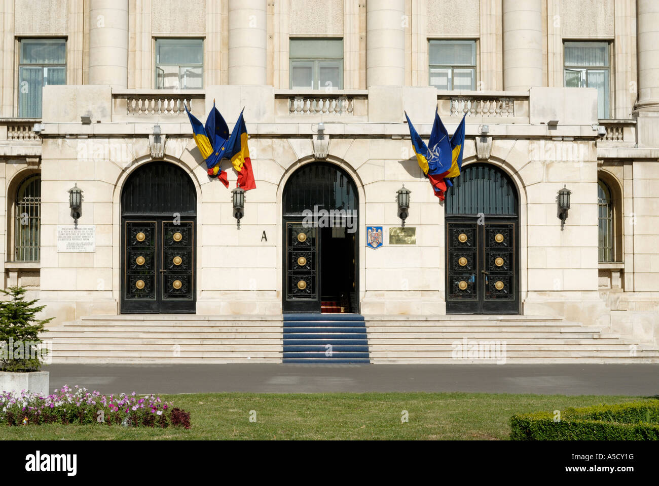The balcony of the former Central Committee building, Bucharest ...