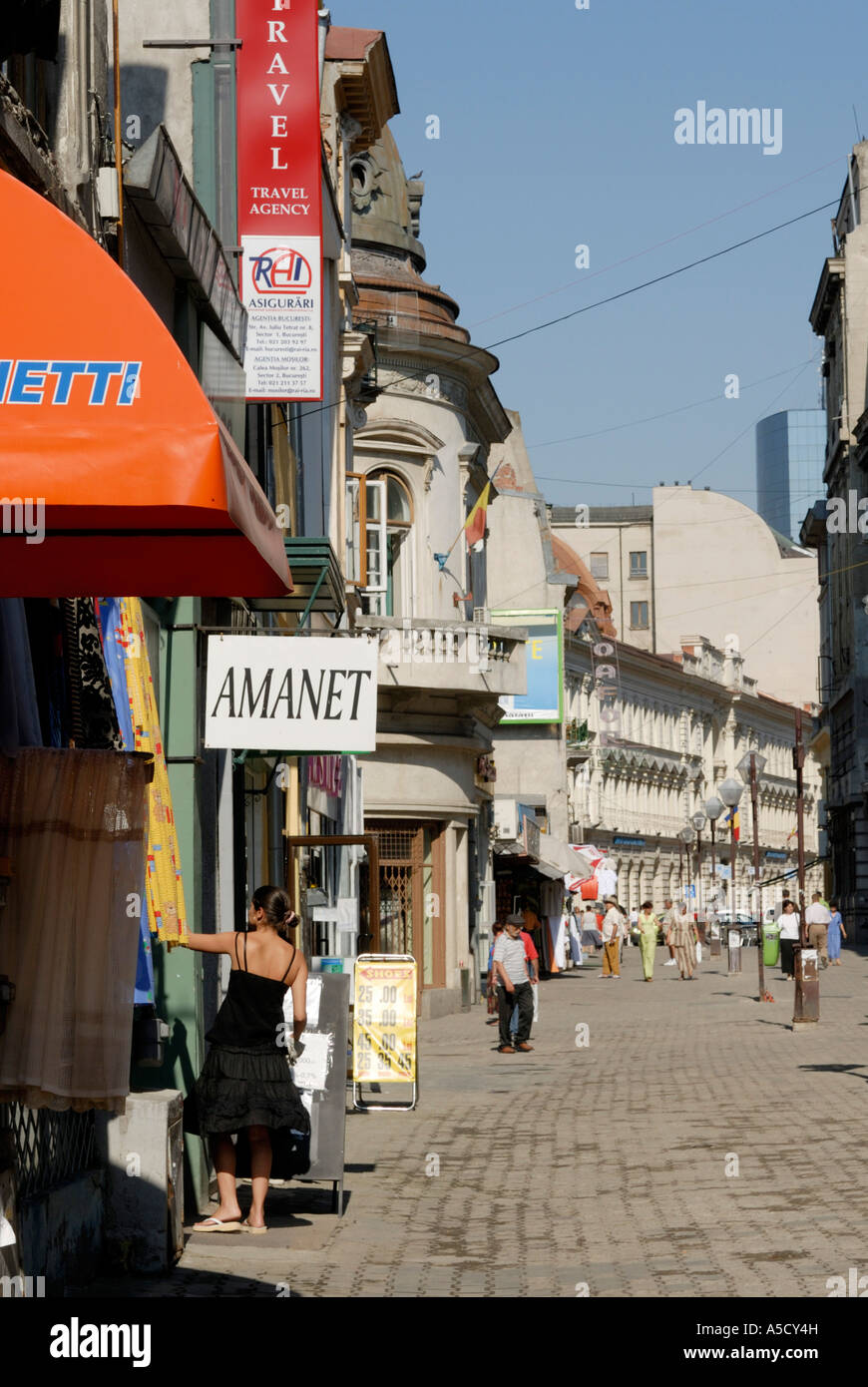 ROMANIA BUCHAREST. Historic quarter, Lipscani street Stock Photo - Alamy