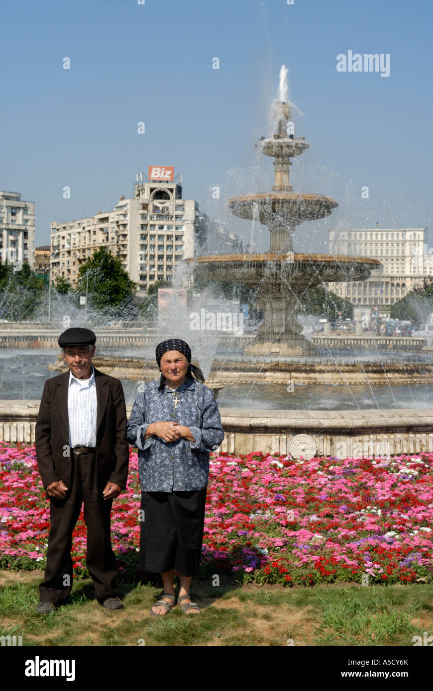 ROMANIA BUCHAREST. Union Square (Piata Unirii) and the Palace of the ...