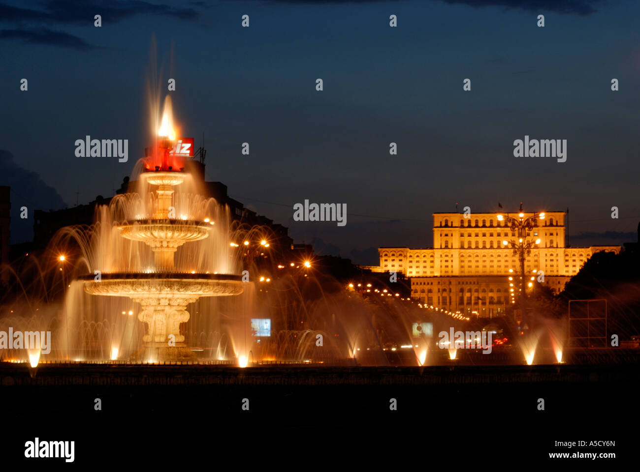 ROMANIA BUCHAREST. Union Square (Piata Unirii) and the Palace of the ...