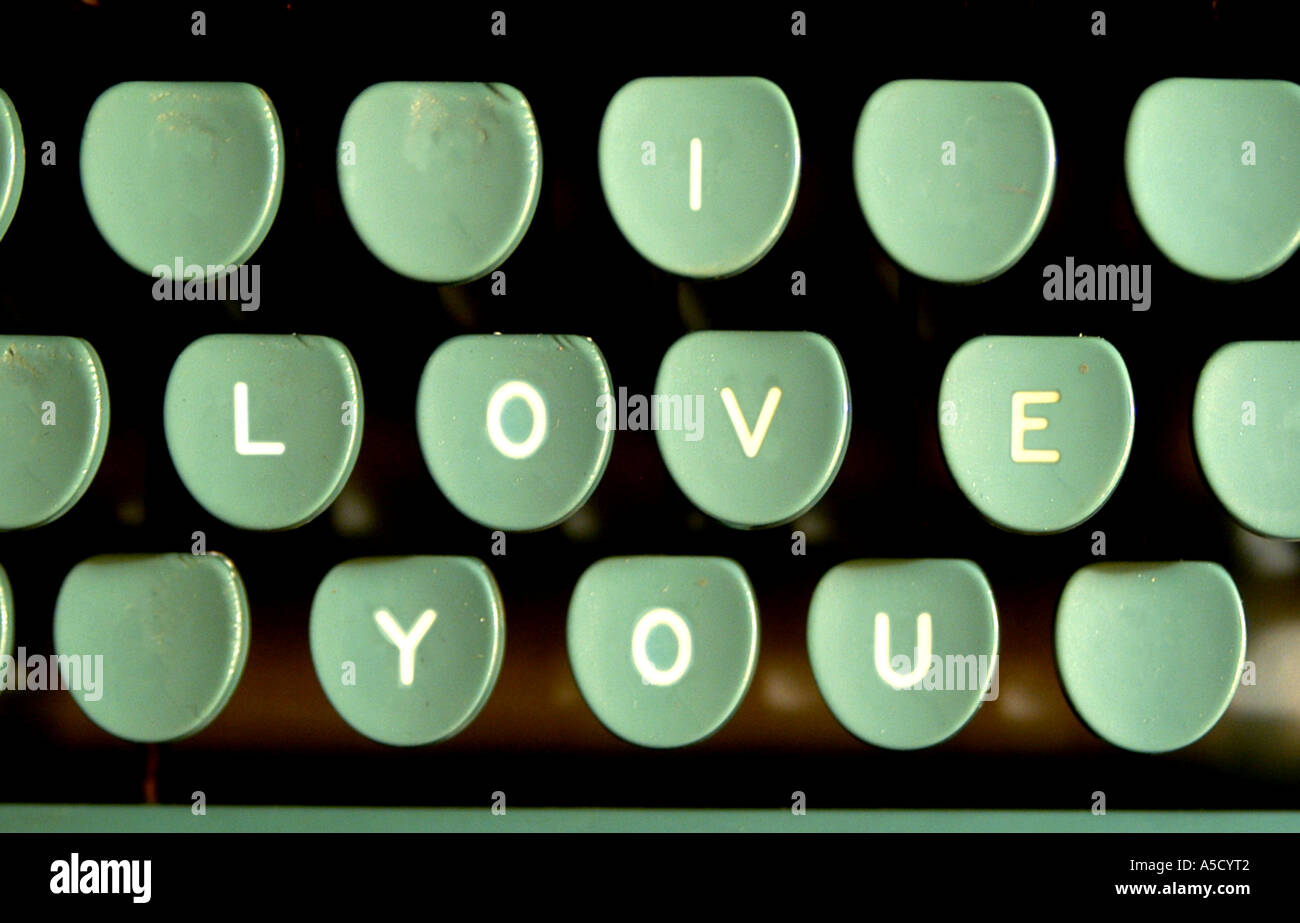 "I Love You" on typewriter keys Stock Photo - Alamy