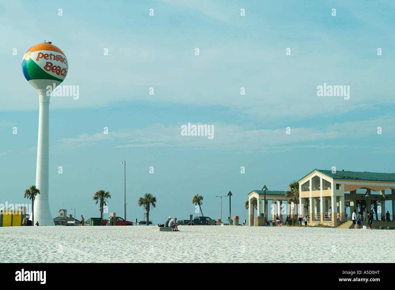 Florida Pensacola Beach water tower with name on it Stock Photo - Alamy