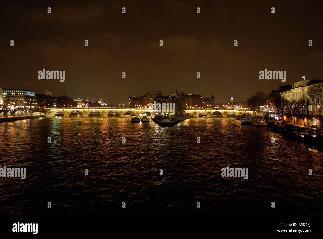 Quai de Seine by night in Paris Stock Photo - Alamy
