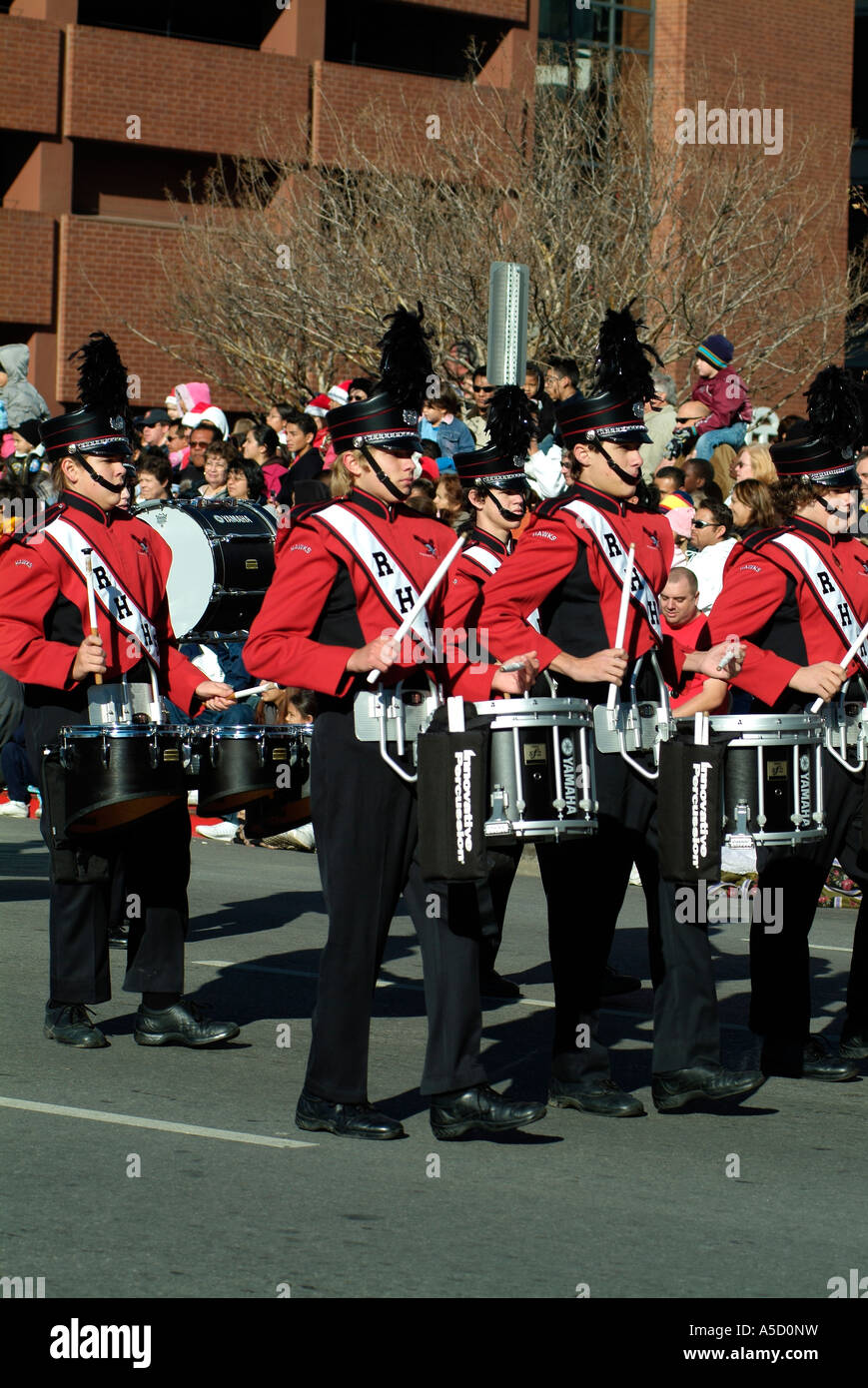 Musicians playing drums during a parade Stock Photo - Alamy