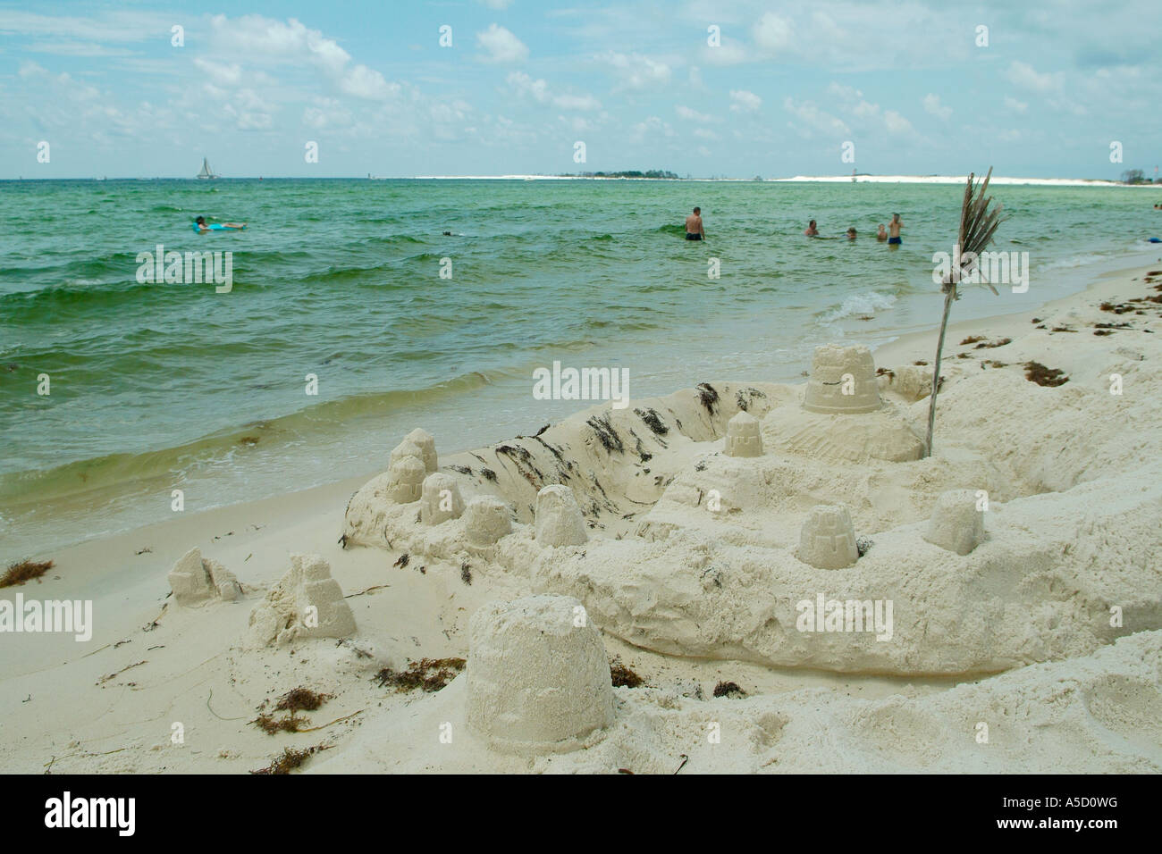 Sand castle on a beach in Pensacola, Florida Gulf of Mexico Stock Photo ...