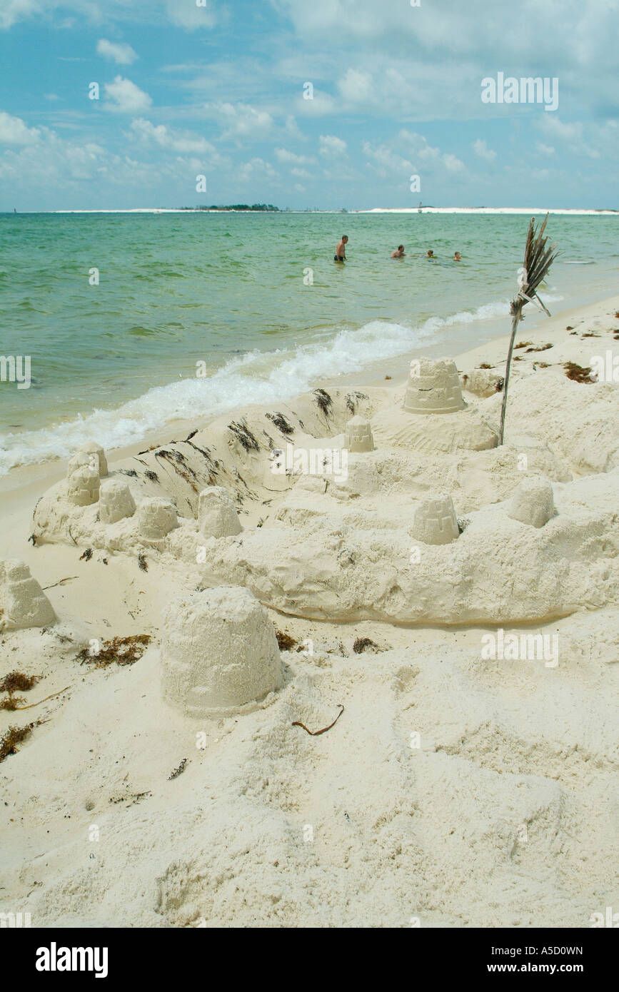 Sand castle on a beach in Pensacola, Florida Gulf of Mexico Stock Photo ...