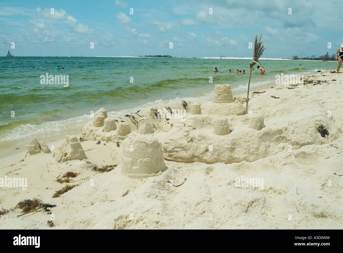 Sand castle on a beach in Pensacola, Florida Gulf of Mexico Stock Photo ...