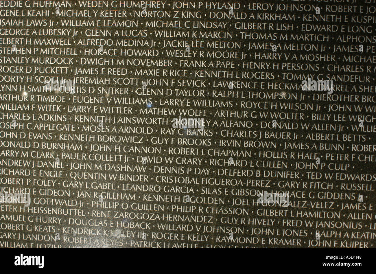 Vietnam Memorial wall close up of words Stock Photo - Alamy