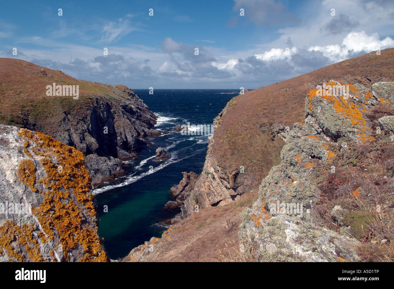 Cliffs on the coast in Belle Ile en Mer, Brittany Stock Photo - Alamy