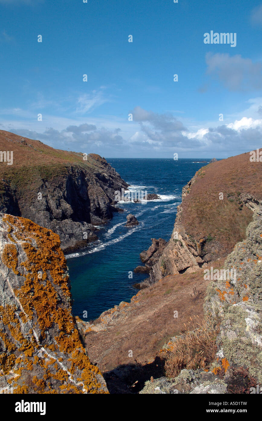 Cliffs on the coast in Belle Ile en Mer, Brittany Stock Photo - Alamy