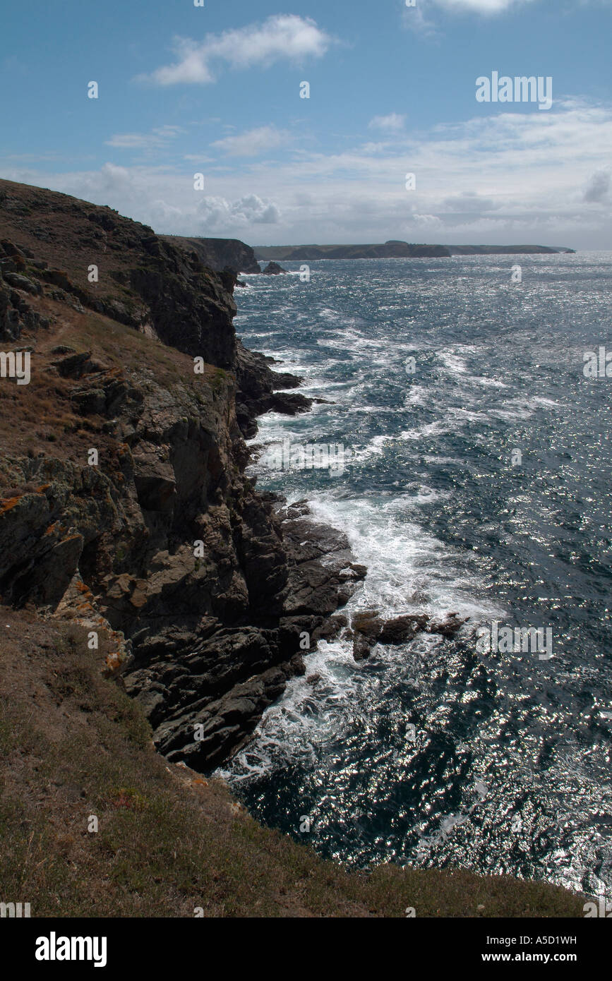 Cliffs on the coast in Belle Ile en Mer, Brittany Stock Photo - Alamy