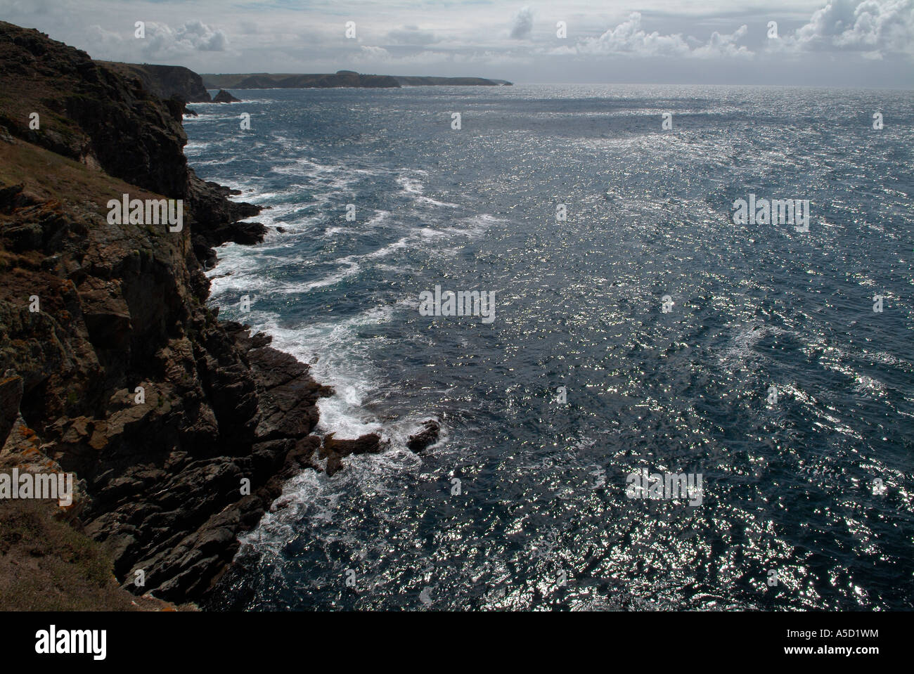 Cliffs on the coast in Belle Ile en Mer, Brittany Stock Photo - Alamy