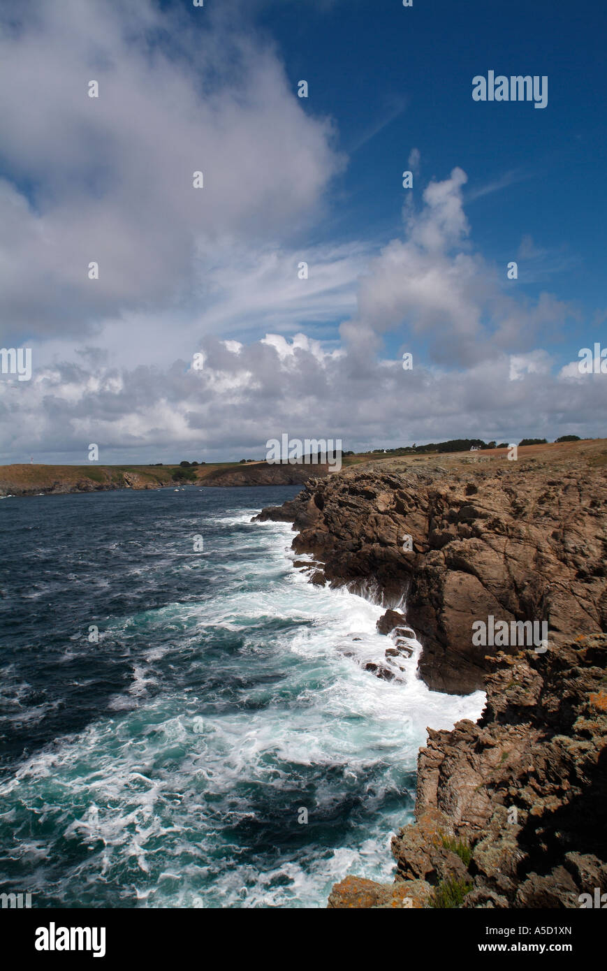 Cliffs on the coast in Belle Ile en Mer, Brittany Stock Photo - Alamy
