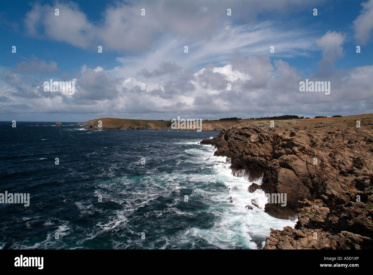Cliffs on the coast in Belle Ile en Mer, Brittany Stock Photo - Alamy