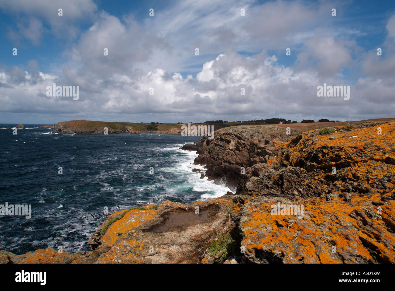 Cliffs on the coast in Belle Ile en Mer, Brittany Stock Photo - Alamy