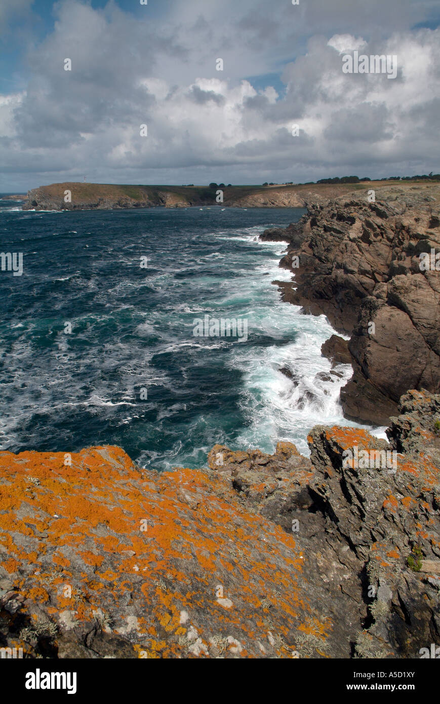 Cliffs on the coast in Belle Ile en Mer, Brittany Stock Photo - Alamy