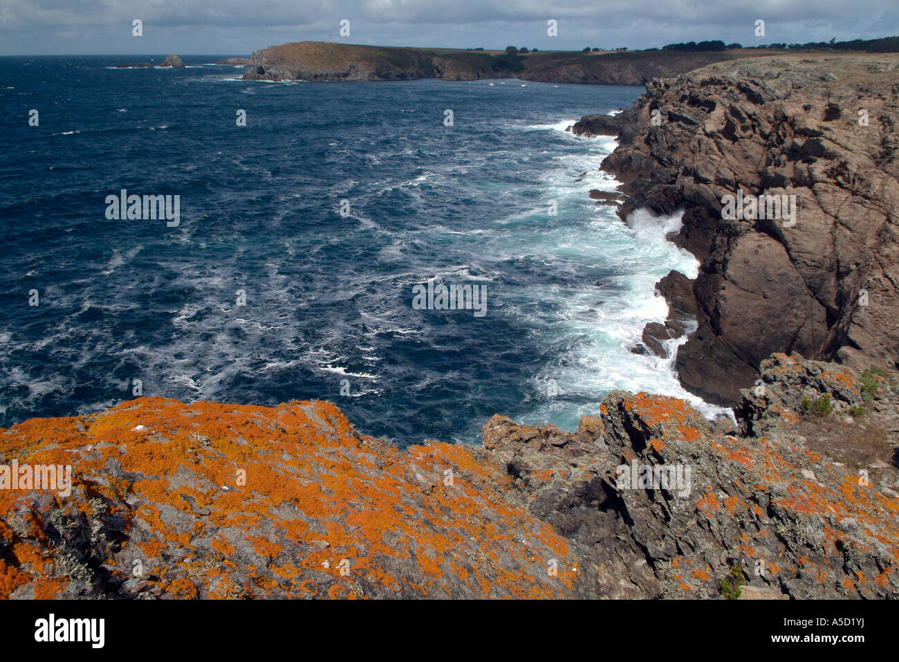 Cliffs on the coast in Belle Ile en Mer, Brittany Stock Photo - Alamy