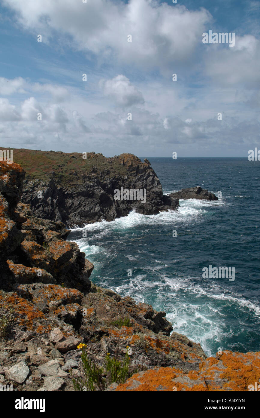 Cliffs on the coast in Belle Ile en Mer, Brittany Stock Photo - Alamy
