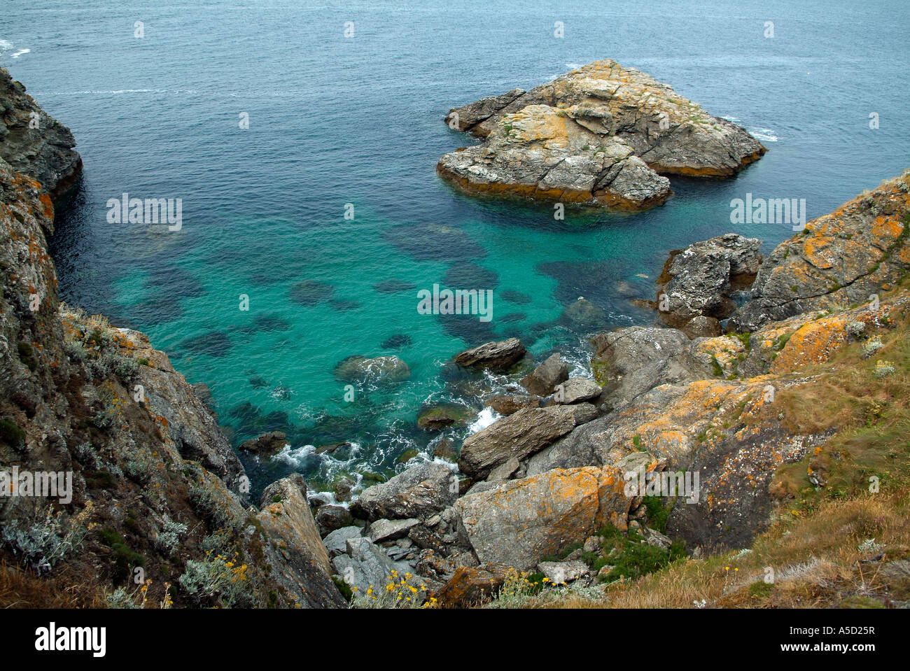 Cliffs on the coast in Belle Ile en Mer, Brittany Stock Photo - Alamy