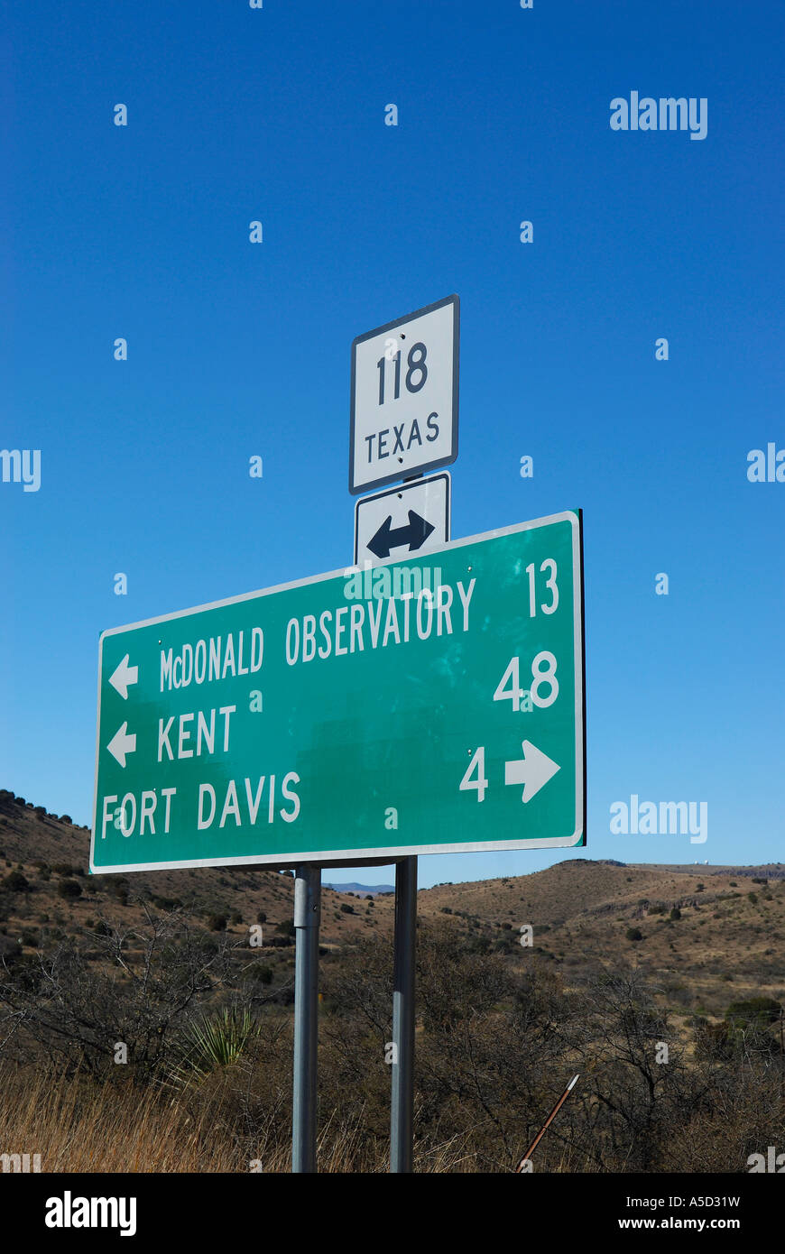 Directions sign on the road 188 in Texas Stock Photo - Alamy