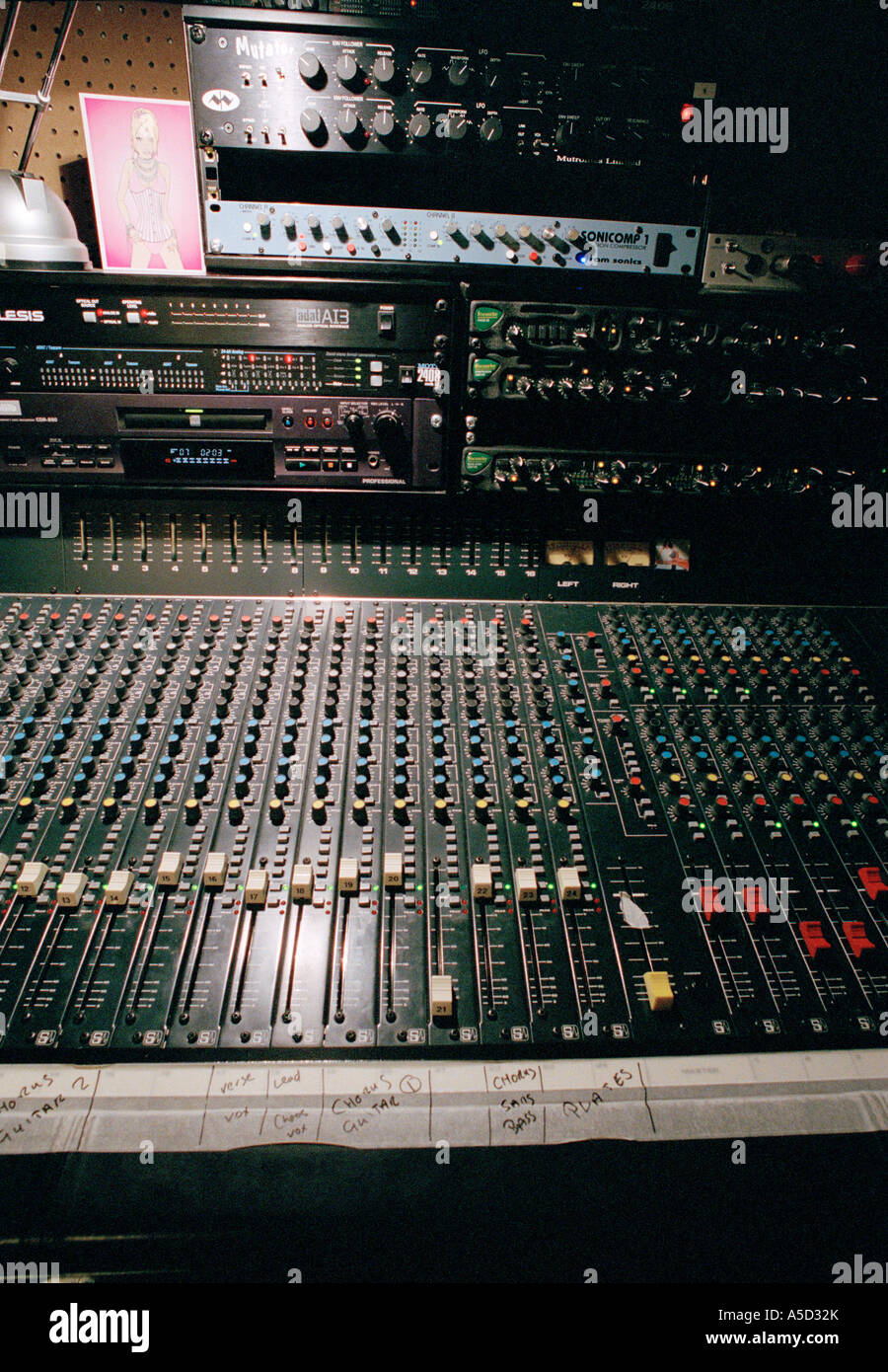 Electronic and digital technology used in a recording studio Stock ...