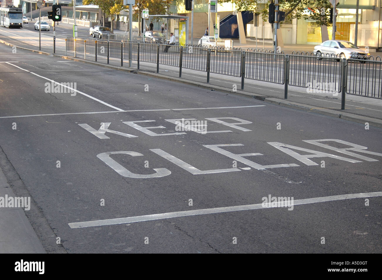 Keep clear road marking hi-res stock photography and images - Alamy