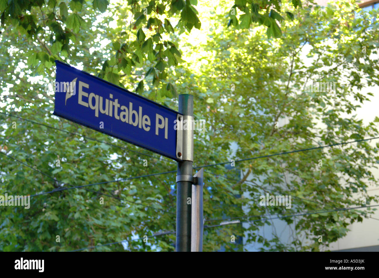 Equitable Place sign Stock Photo - Alamy