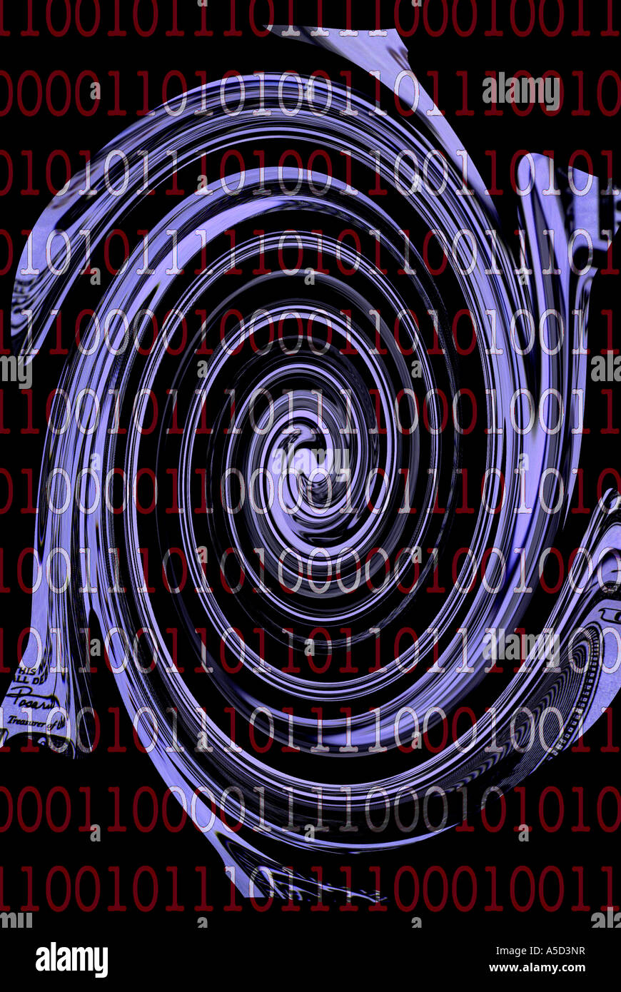Binary code digitally manipulated, abstract concept Stock Photo - Alamy