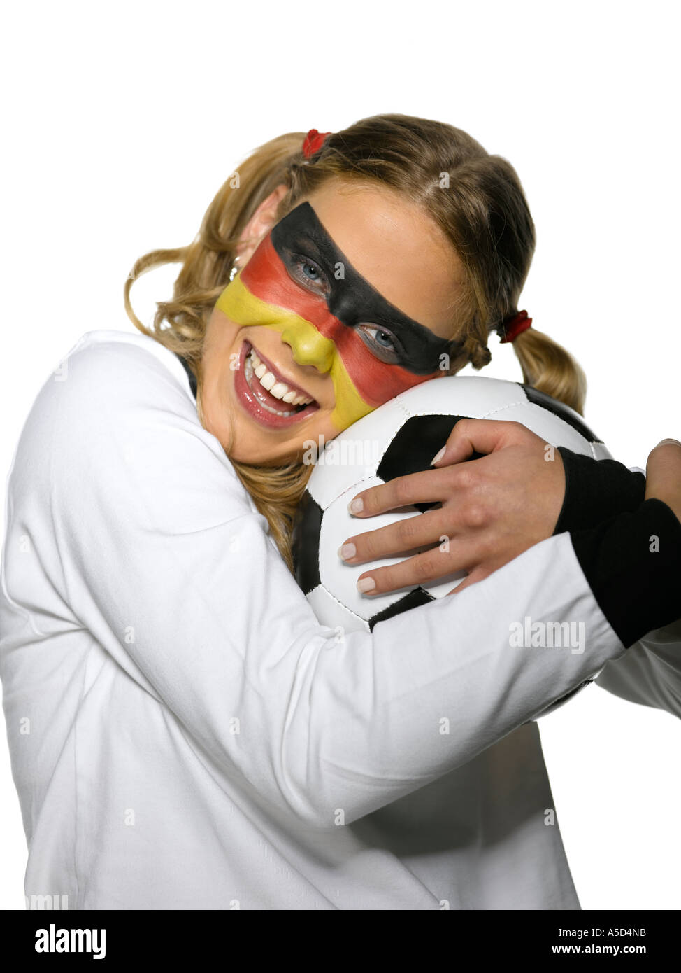 German female soccer fan, close-up Stock Photo - Alamy