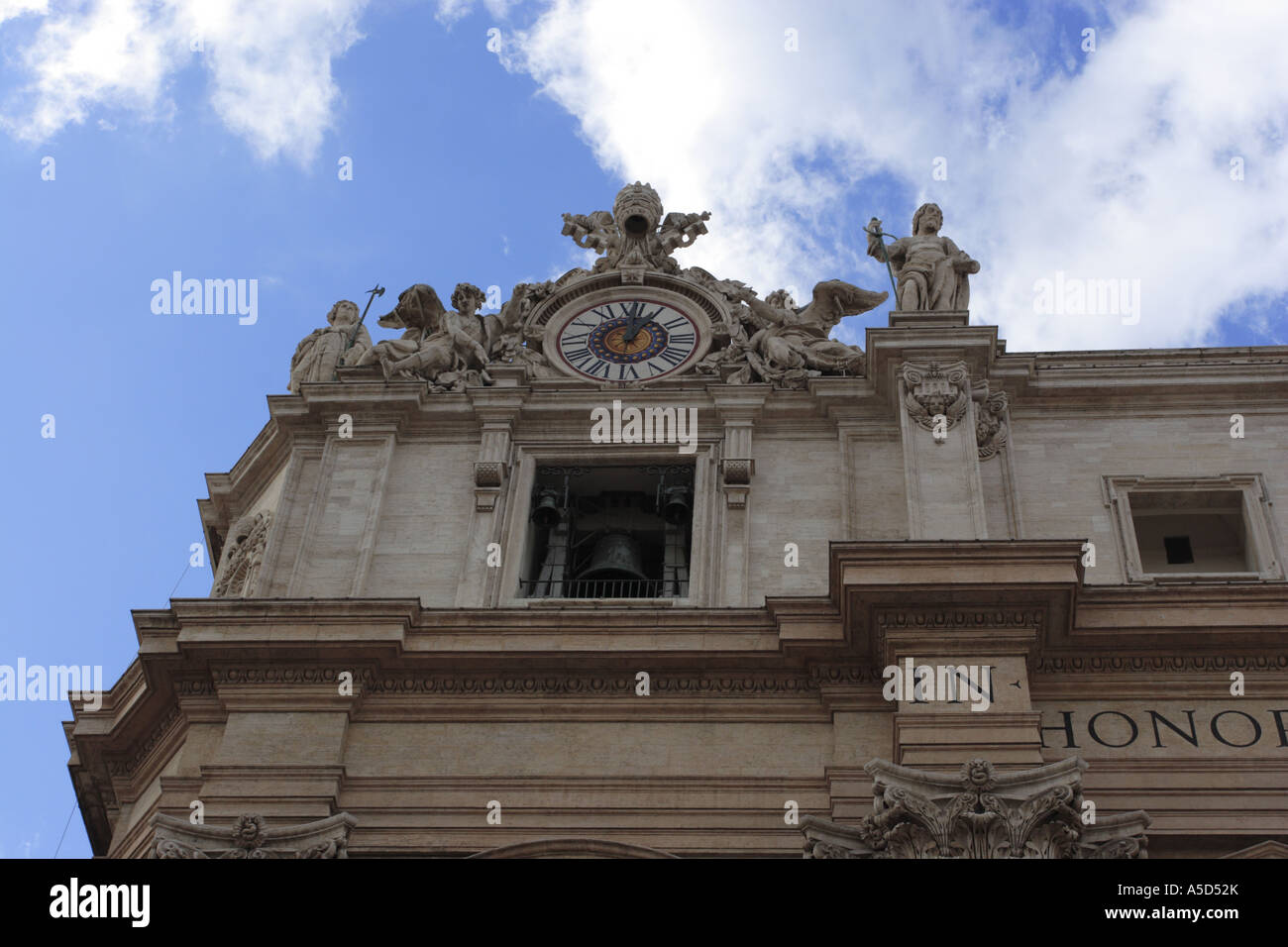 Bell & Clock Feature, St Peter's, Vatican City, Rome Stock Photo - Alamy