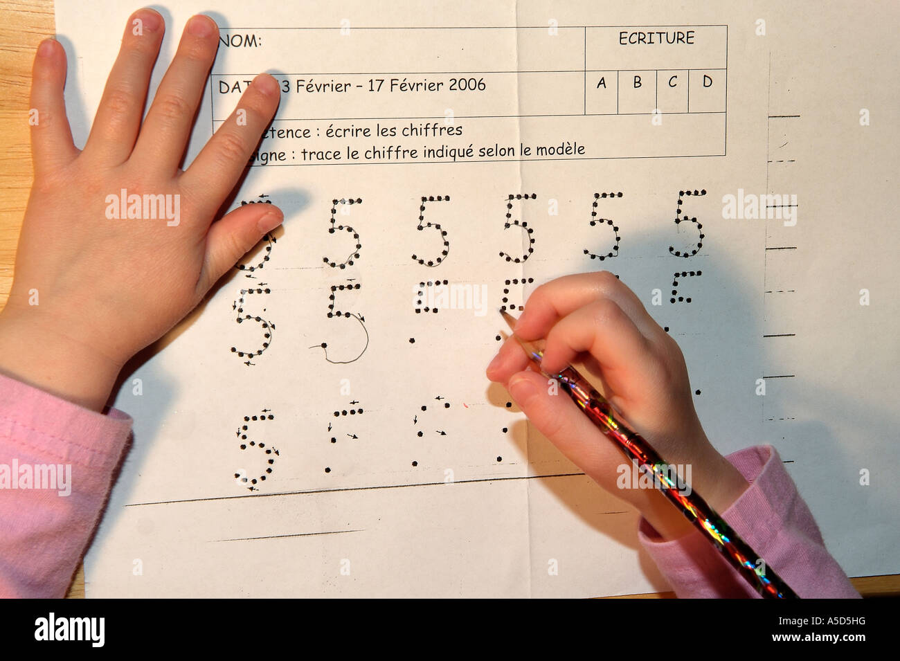 Young girl doing math hi-res stock photography and images - Alamy