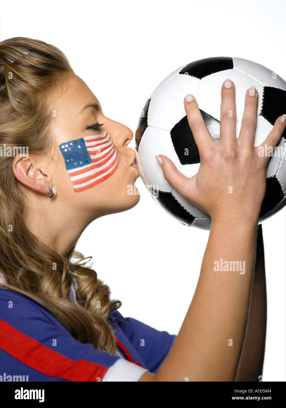 Female American soccer fan Stock Photo - Alamy