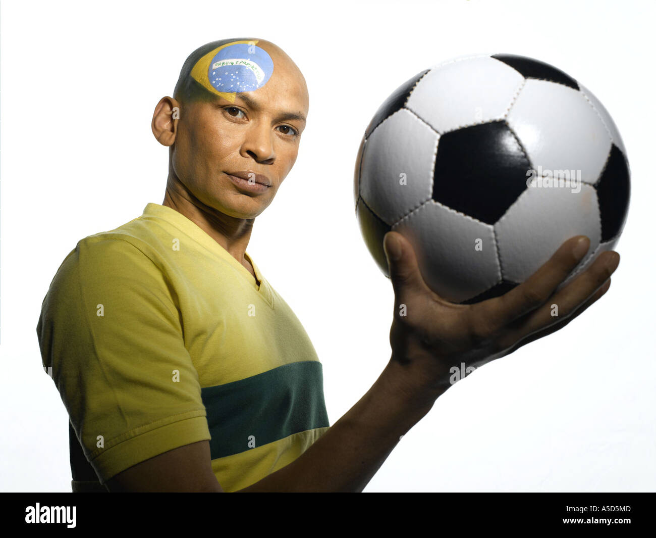 Male Brasilian soccer fan Stock Photo - Alamy