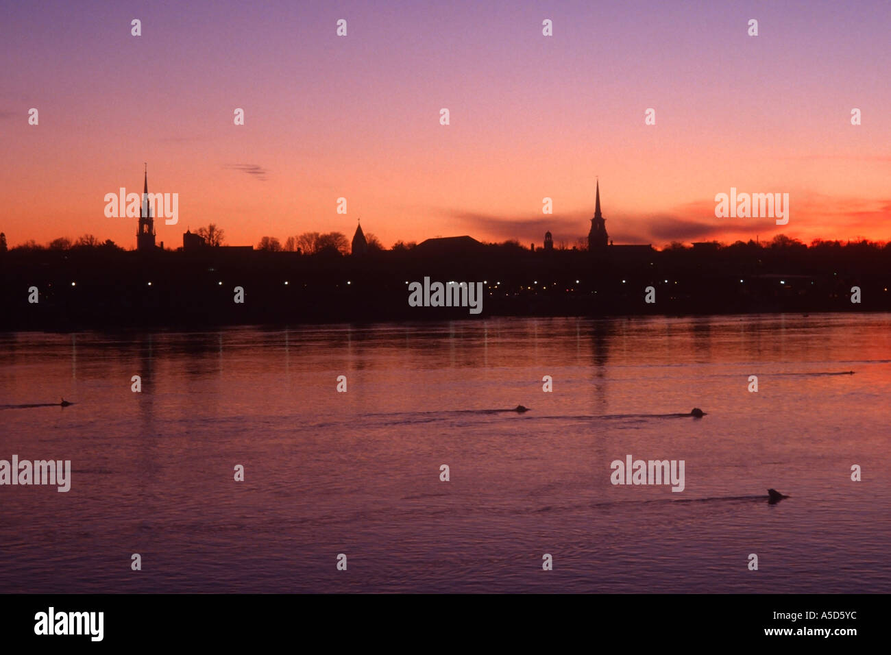 Sunset On The Merrimack River At Newburyport, MA Stock Photo - Alamy