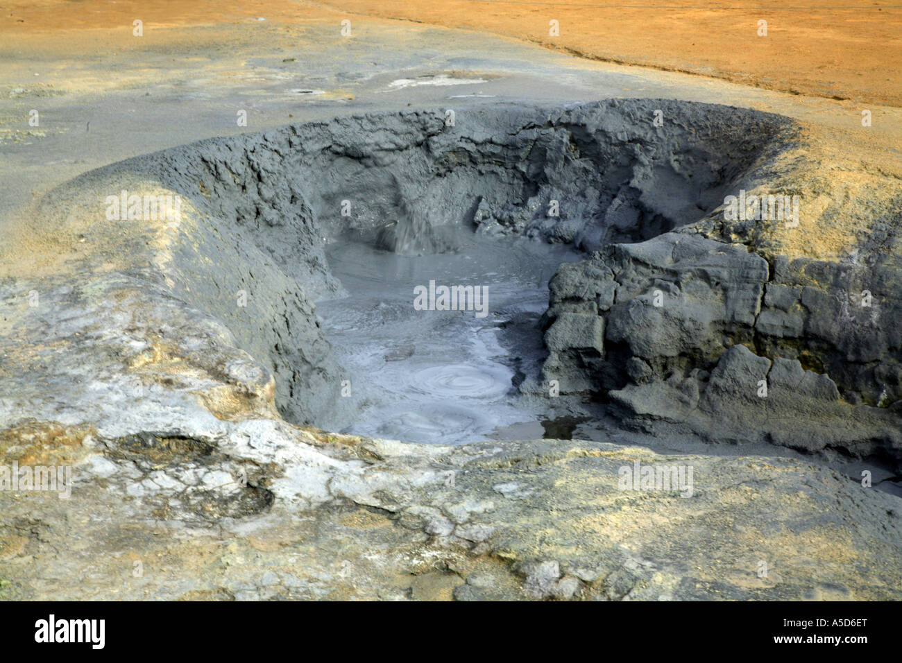 The bubbling mud pools of Namaskaro Hverarond Iceland Stock Photo - Alamy