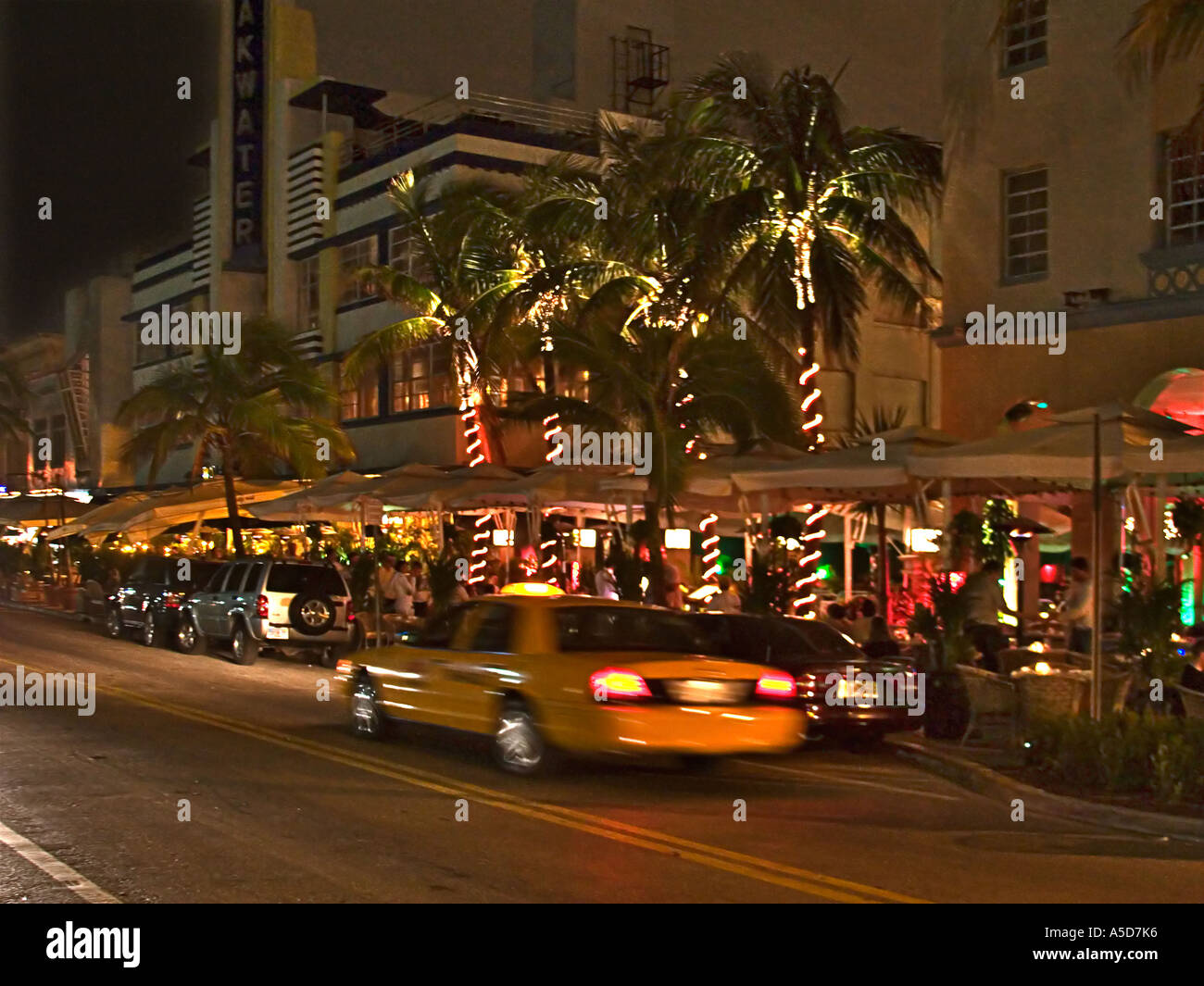 South Beach evening street scene Miami Beach Florida Stock Photo - Alamy