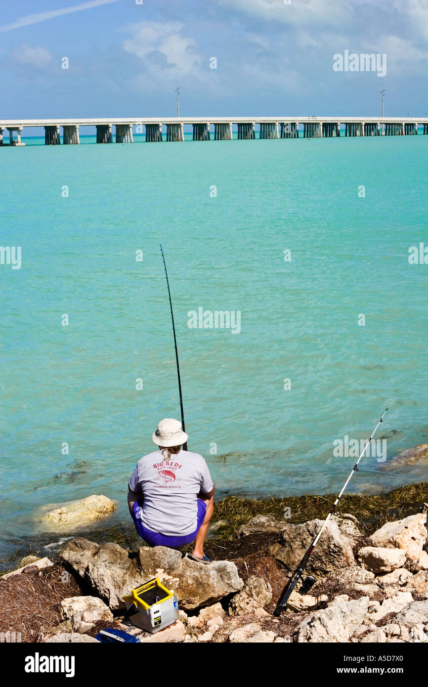 Man fishing in the Florida Keys Stock Photo - Alamy