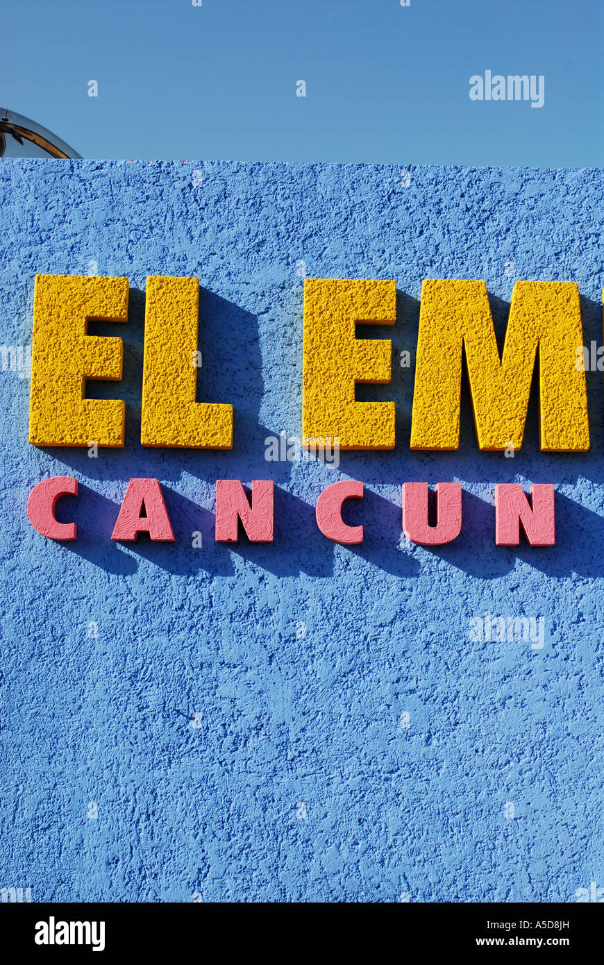 Blue wall Cancun Yucatan peninsular Mexico Stock Photo - Alamy