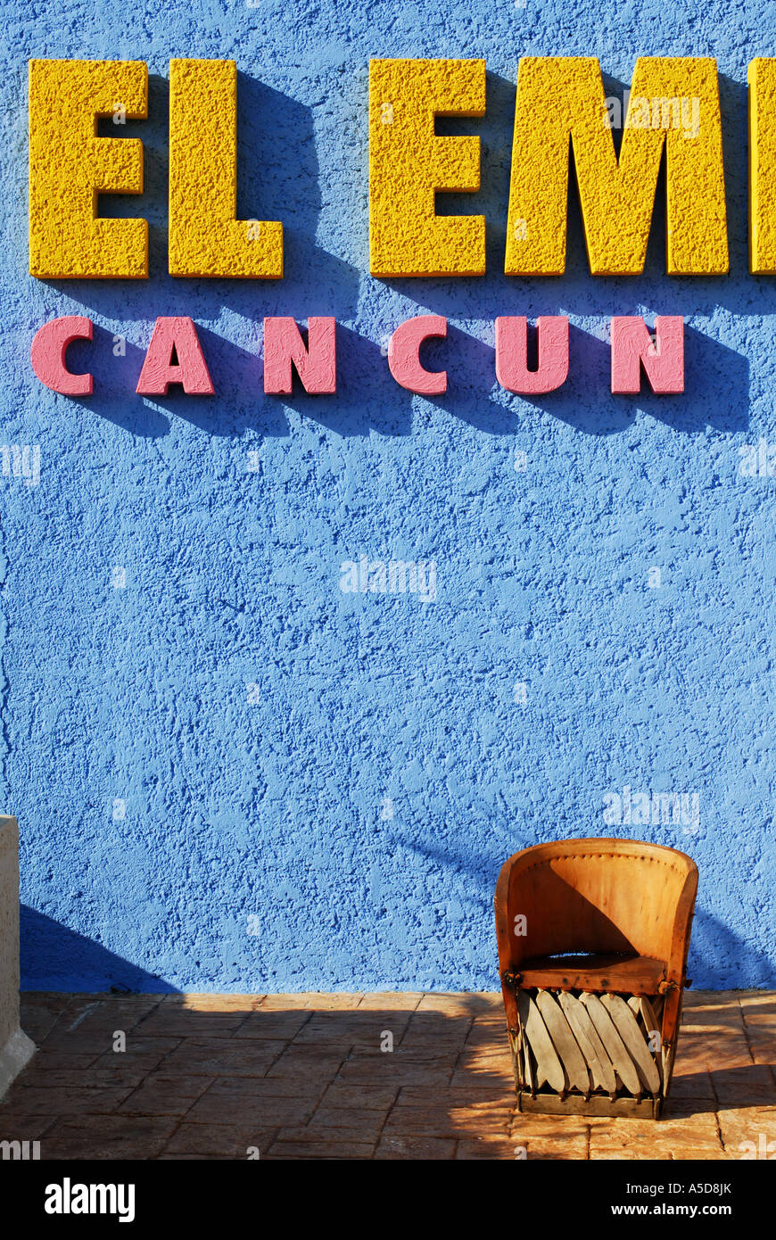 Blue wall Cancun Yucatan peninsular Mexico Stock Photo - Alamy