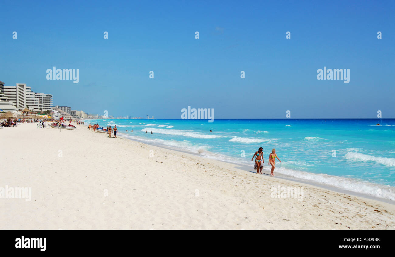 Beach south of the hotel zone Cancun Yucatan peninsular Mexico Stock ...