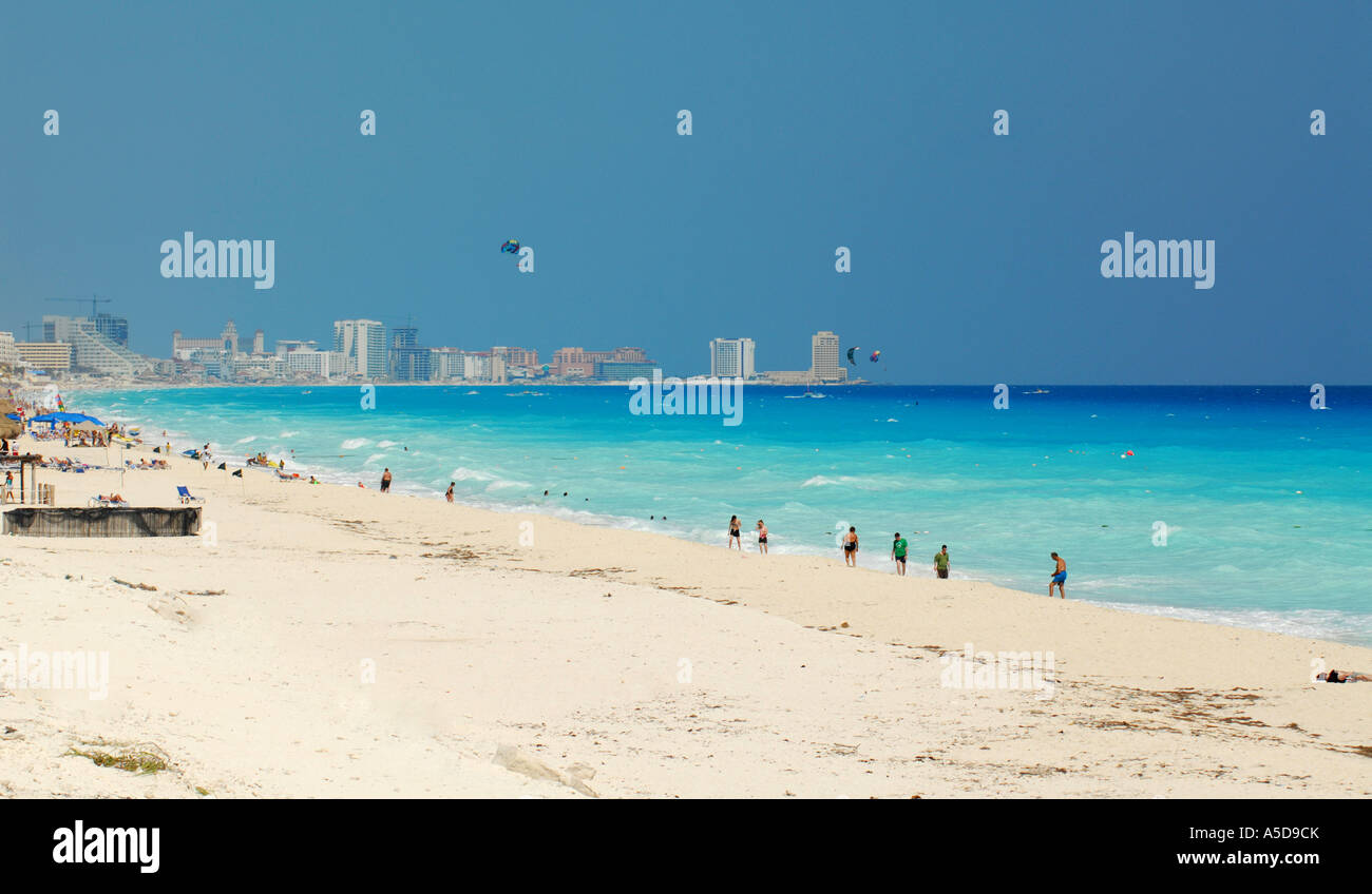 Beach south of the hotel zone Cancun Yucatan peninsular Mexico Stock ...