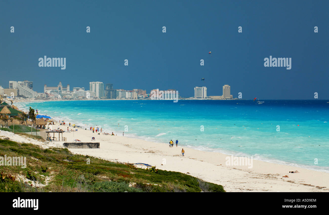 Beach south of the hotel zone Cancun Yucatan peninsular Mexico Stock ...